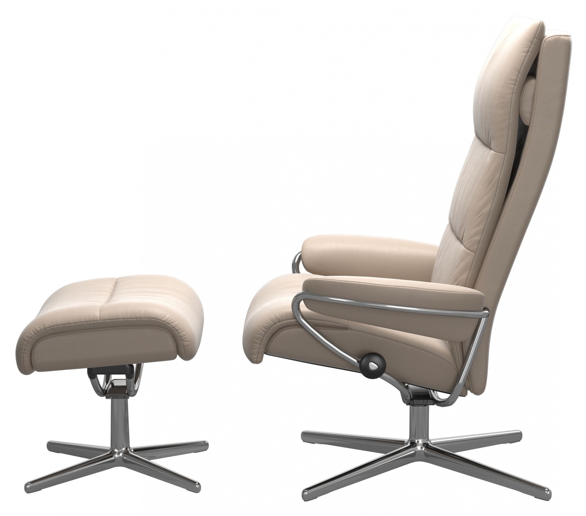 Stressless Tokyo High Back Recliner Chair & Stool - Urban Cross Base ...