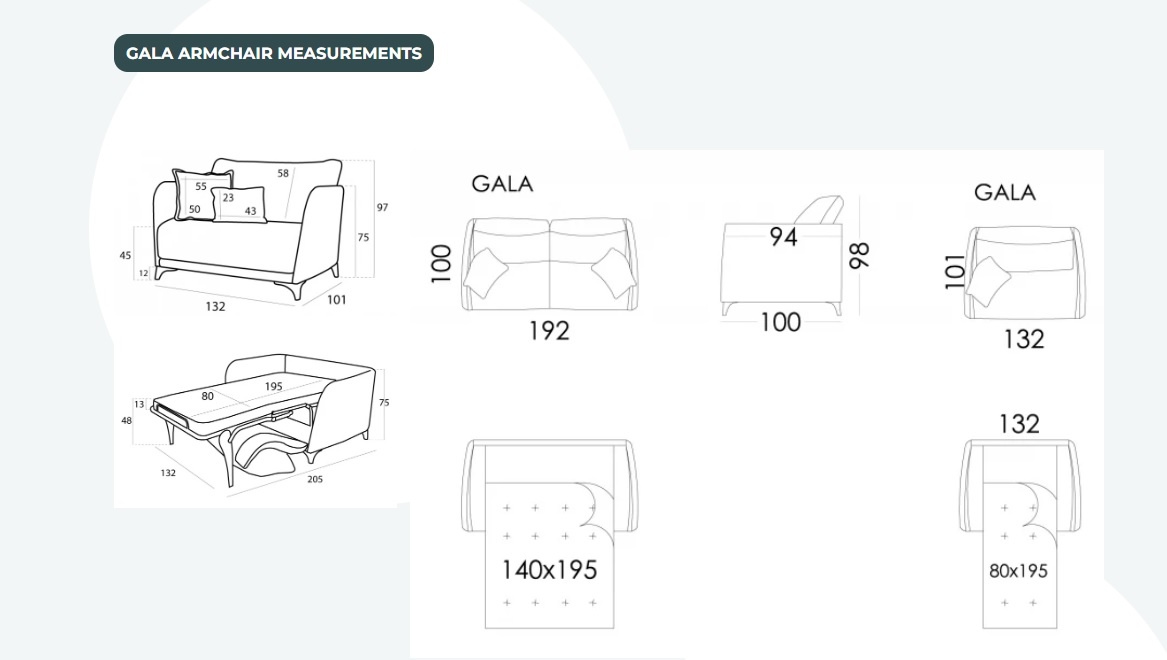 Fama Gala Armchair Bed | Brentham Furniture
