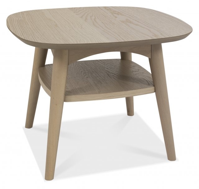 Dansk Oak Lamp Table with Shelf | Bentley Designs