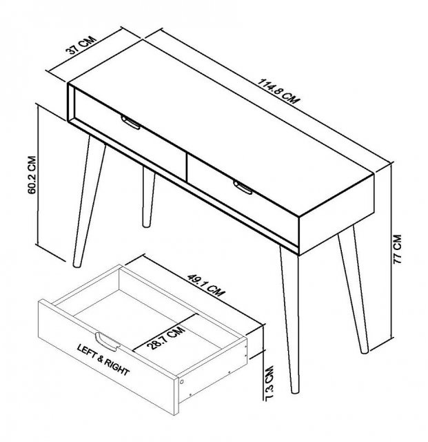 Dansk Oak Console Table with Drawers | Bentley Designs