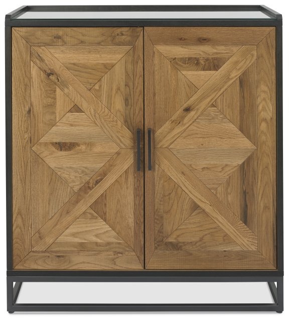 Indus Rustic Oak Drinks Cabinet | Brentham Furniture