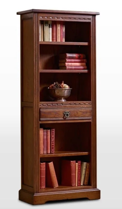 Old Charm OCH2794 Narrow Bookcase | Rustic Oak | Storage