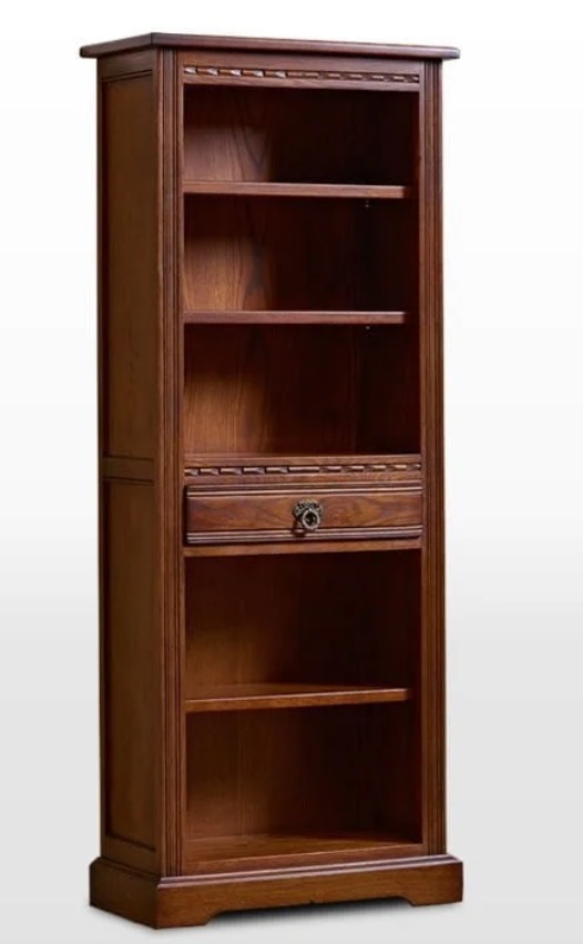 Old Charm OCH2794 Narrow Bookcase | Rustic Oak | Storage