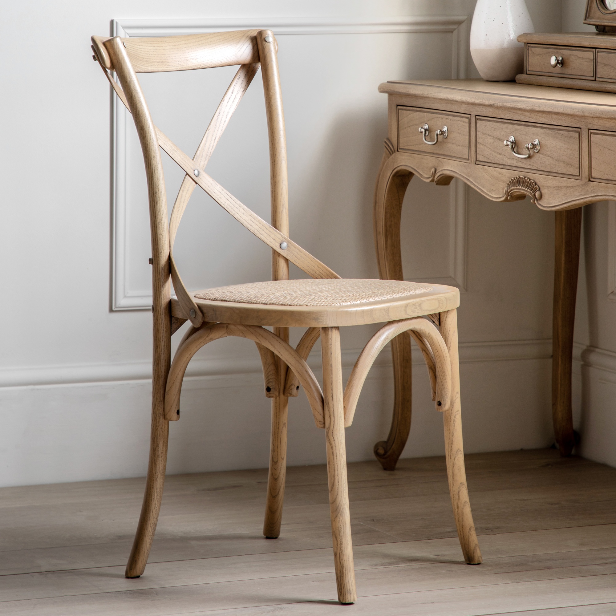 Gallery Direct Oak Rattan Café Chairs | Set of 2