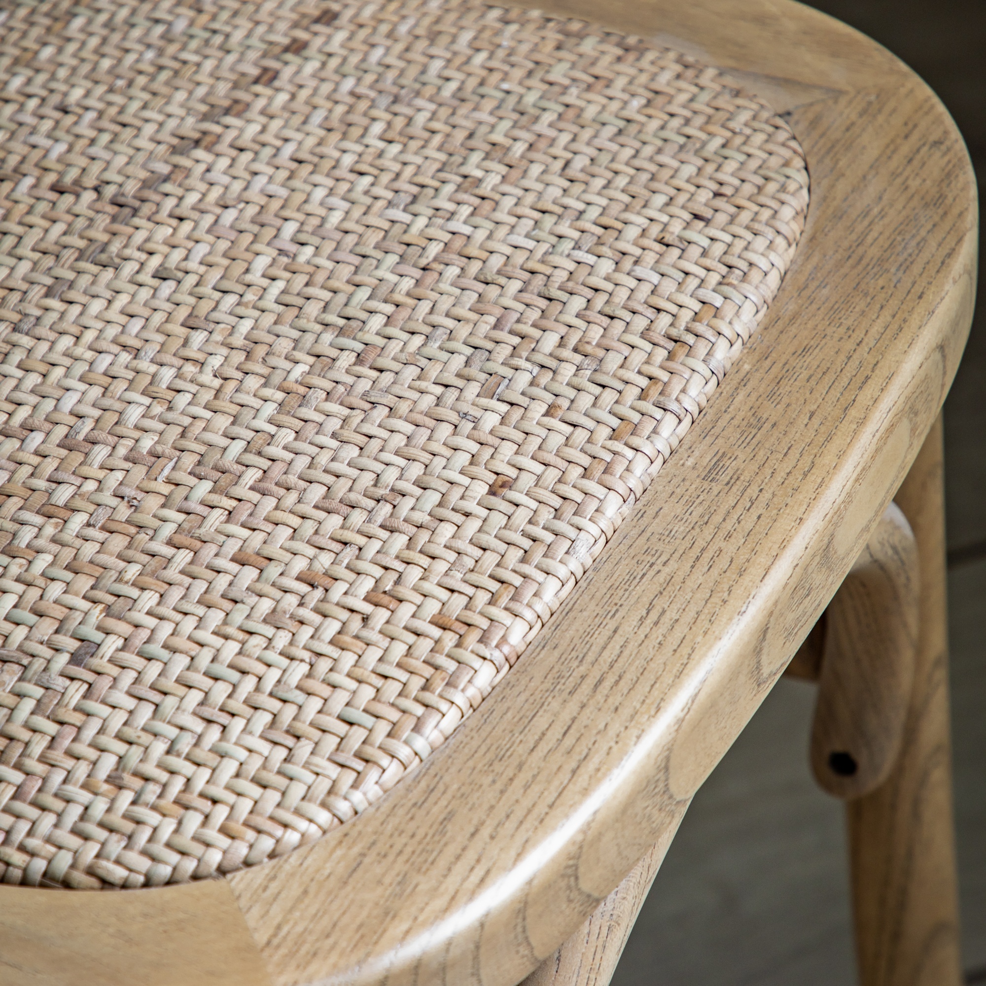 Gallery Direct Oak Rattan Café Chairs | Set of 2