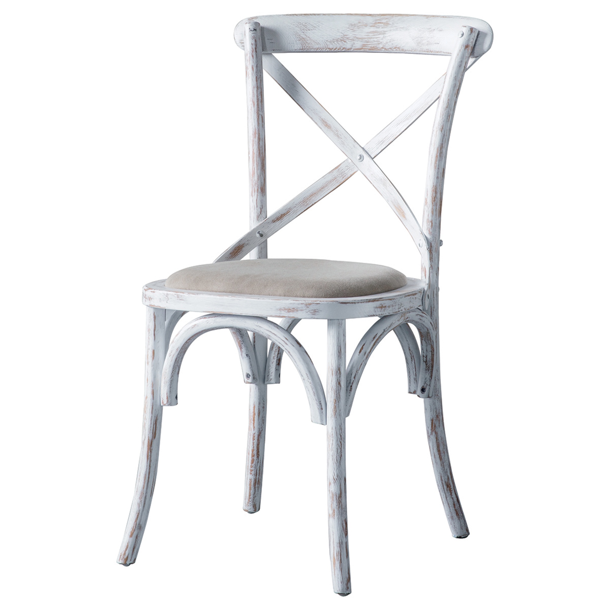Gallery Direct White Linen Café Chairs | Set of 2