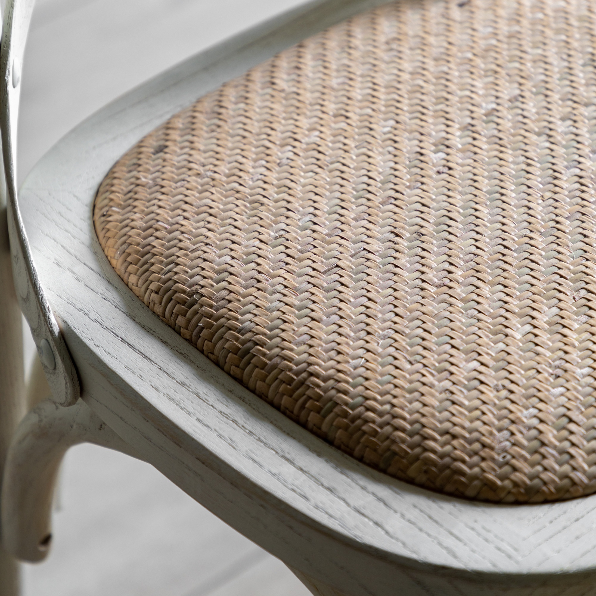 Gallery White Rattan Café Chairs | Set of 2