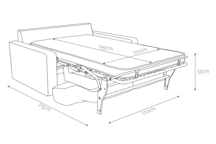 Jay-Be Linea 2 Seater Sofa Bed – Pocket Sprung Mattress
