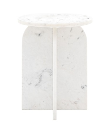 Gallery Amalfi Side Table White | Sleek Modern Marble Accent