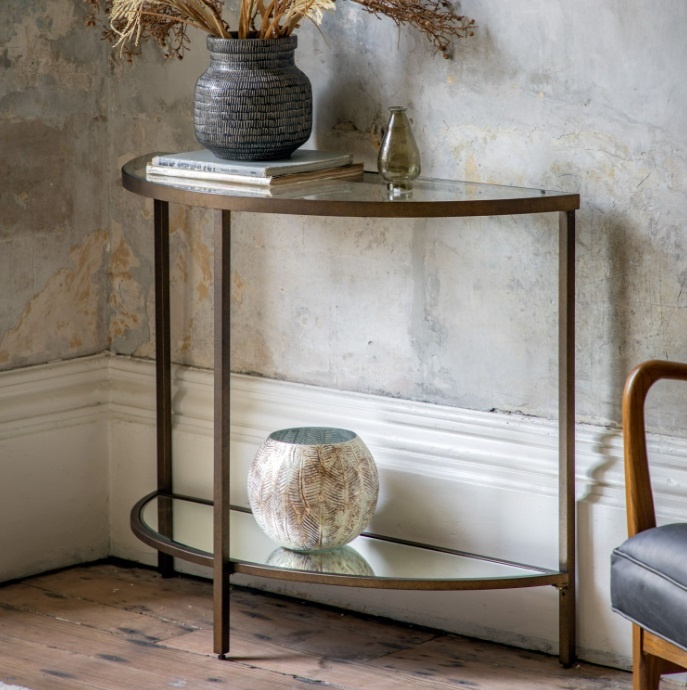 Gallery Direct Hudson Console Table | Bronze Brushed Metal
