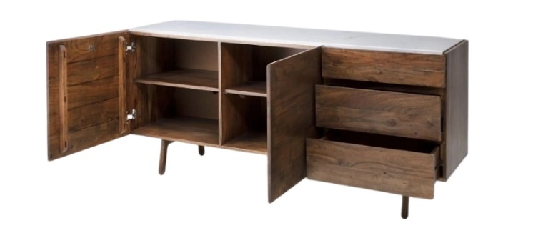 Gallery Barcelona Sideboard: Spacious Marble & Wood