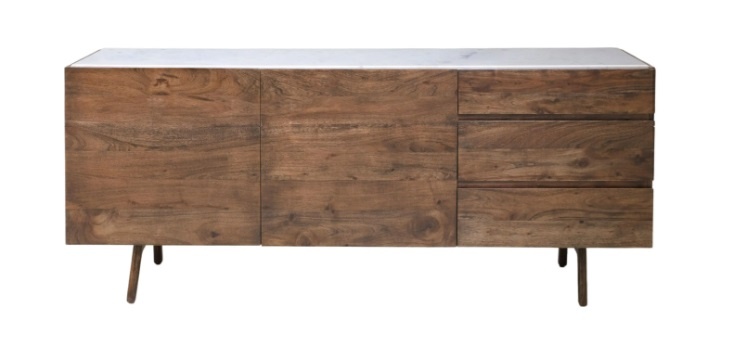 Gallery Barcelona Sideboard: Spacious Marble & Wood