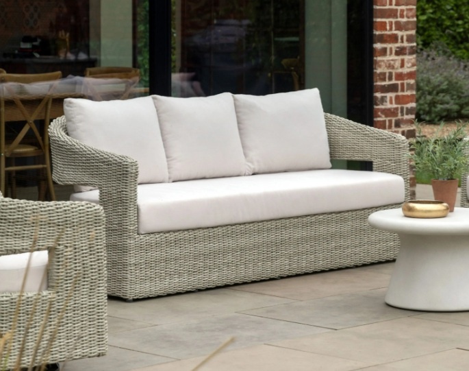 Gallery Direct Hvar 3 Seater Sofa | Luxury Wicker | Brentham