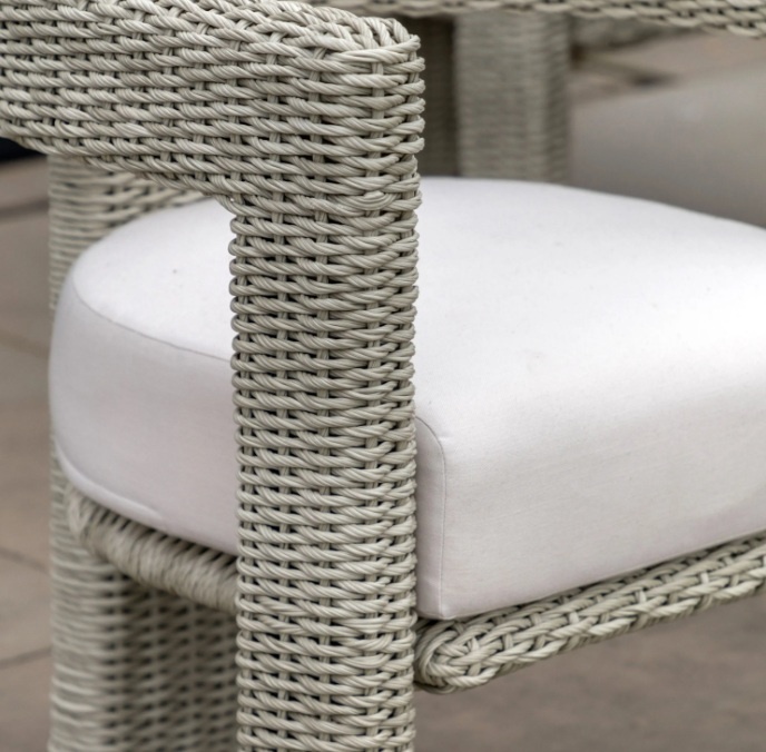 Hvar Wicker Dining Chairs (Set of 2) | Grey Sculptural Tub