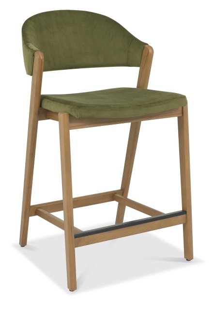 Camden Oak Upholstered Bar Stool | Bentley Designs