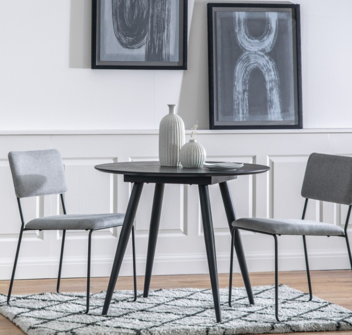 Gallery Direct Astley Black Oak 90cm Round Dining Table