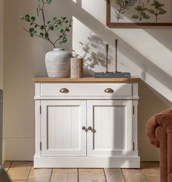 Gallery Direct Eton Small Sideboard – White & Oak