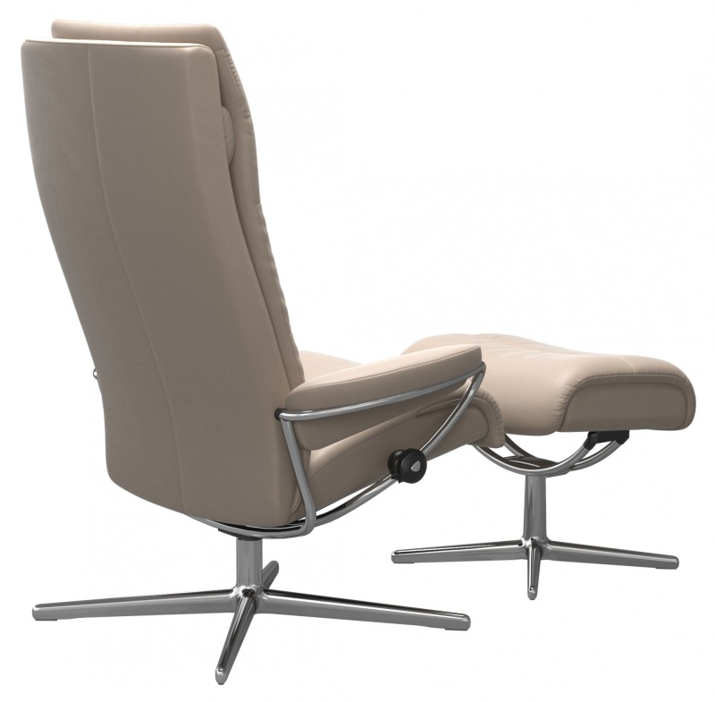 Stressless Tokyo High Back Recliner Chair & Stool - Urban Cross Base ...
