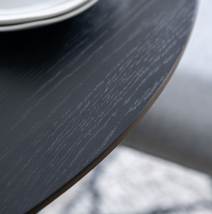 Gallery Direct Astley Black Oak 90cm Round Dining Table